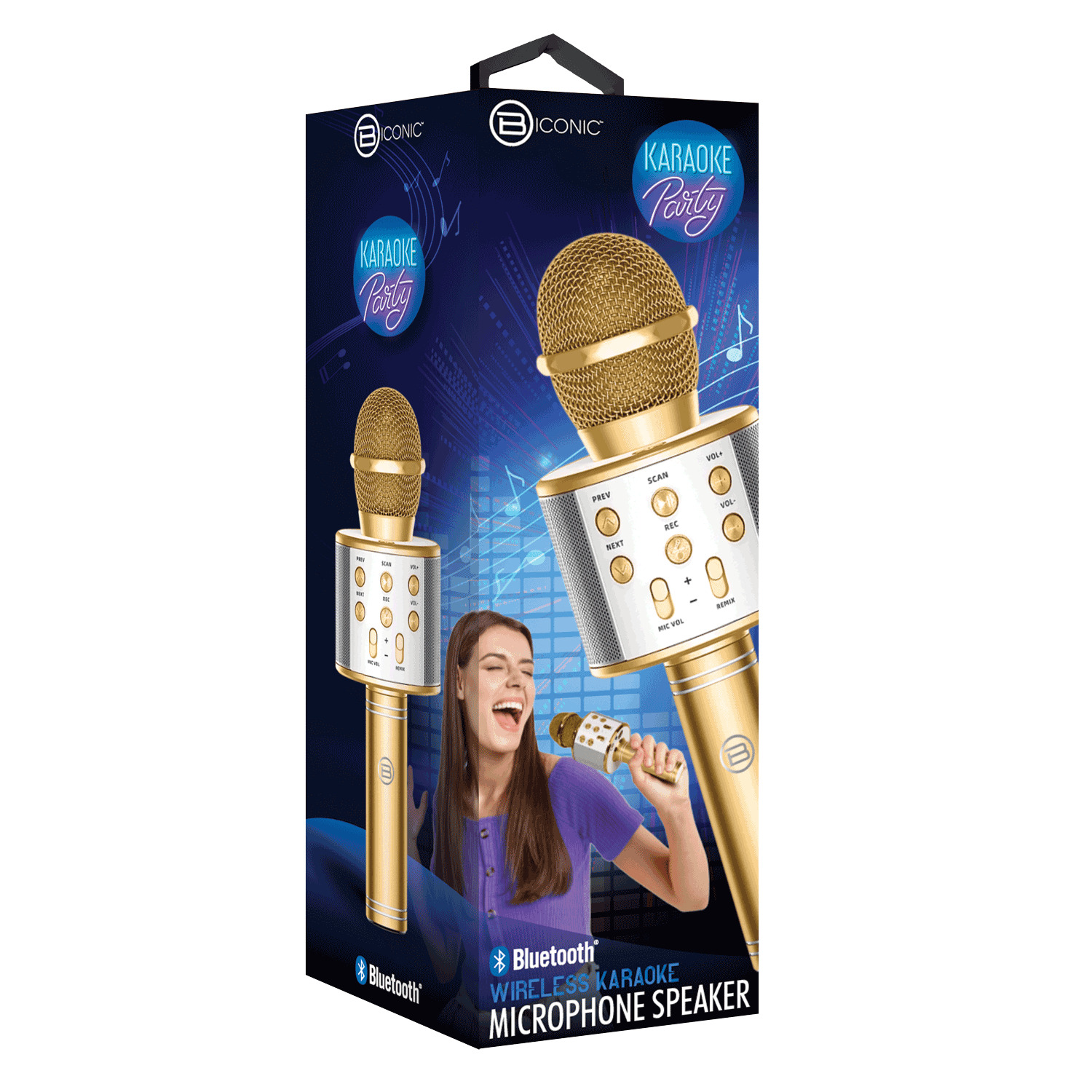 Bytech - Biconic - Bluetooth wireless karaoke microphone speaker ...