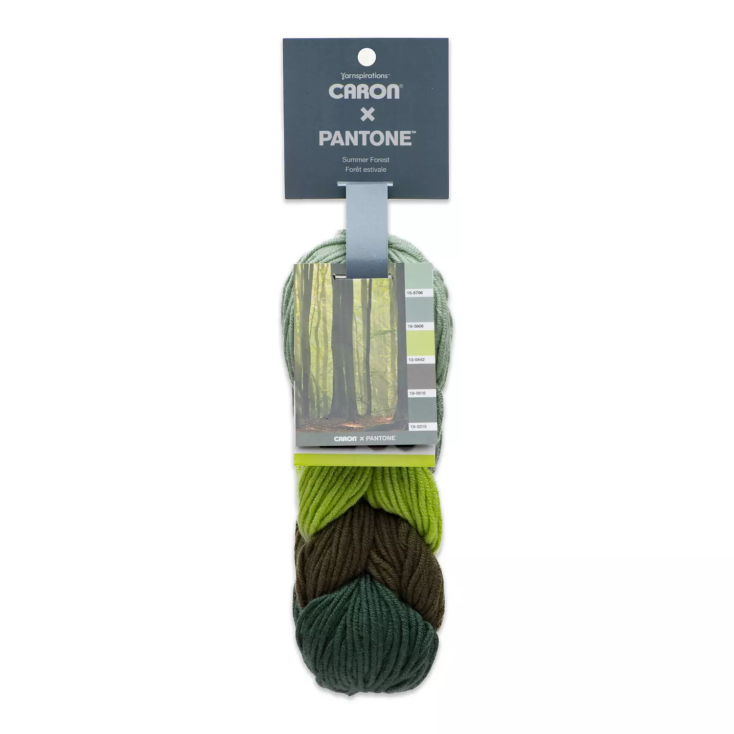 Caron X Pantone - Fil, forêt estivale. Colour: green | Fr | Rossy