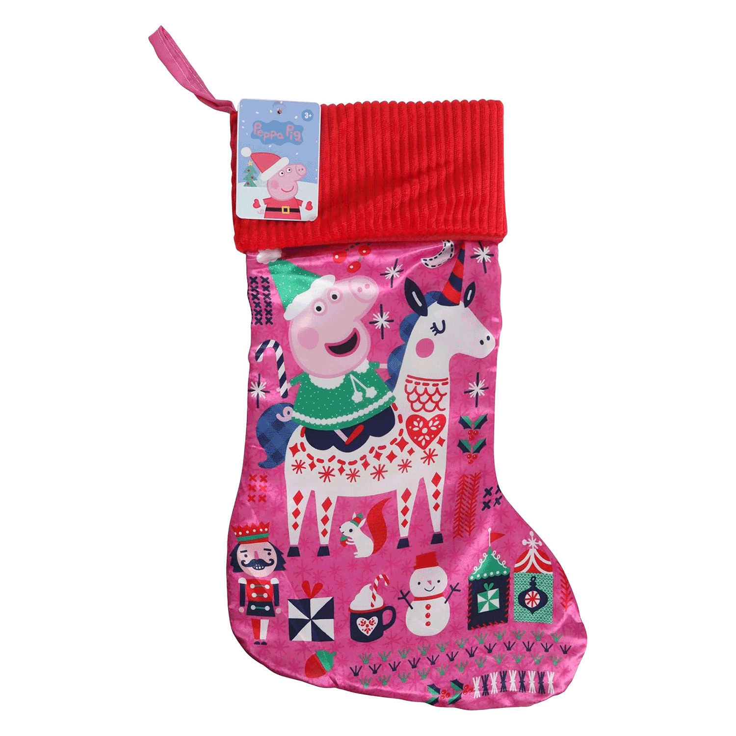 Peppa Pig - Christmas stocking, 21". Colour: fuschia | Rossy